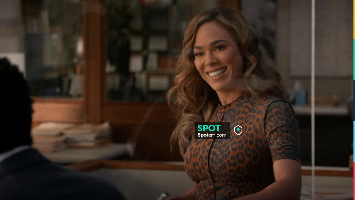 Ganni Leopard Print Organic Cotton Stretch Tee worn by Emily Lopez ...