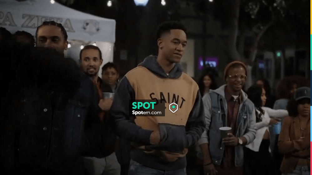 Saint Michael Felt Hoodie worn by Damon Sims (Peyton Alex Smith) as ...
