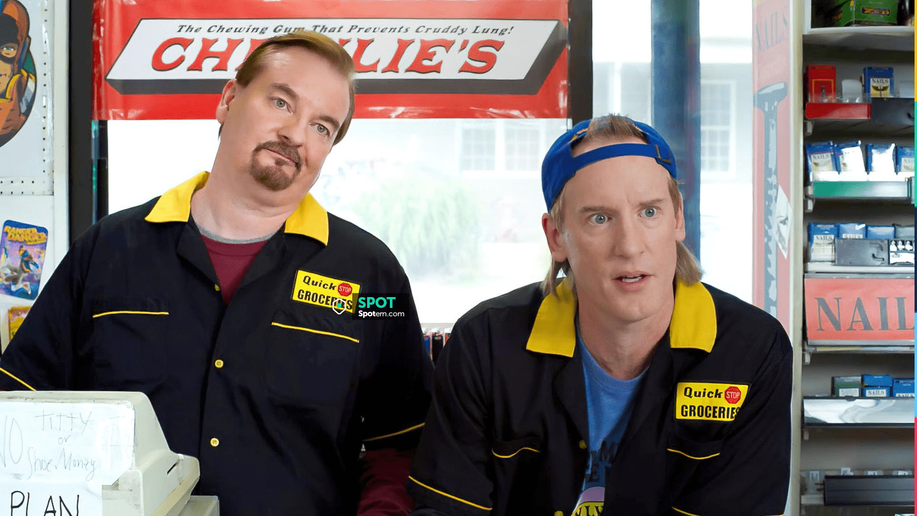 Parche de Quick Stop Groceries en el uniforme usado por Willam Black ...