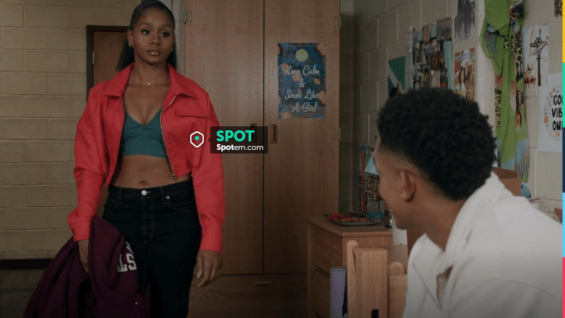 Missyempire Boxy Cropped Jack­et worn by Simone Hicks (Geffri Maya ...