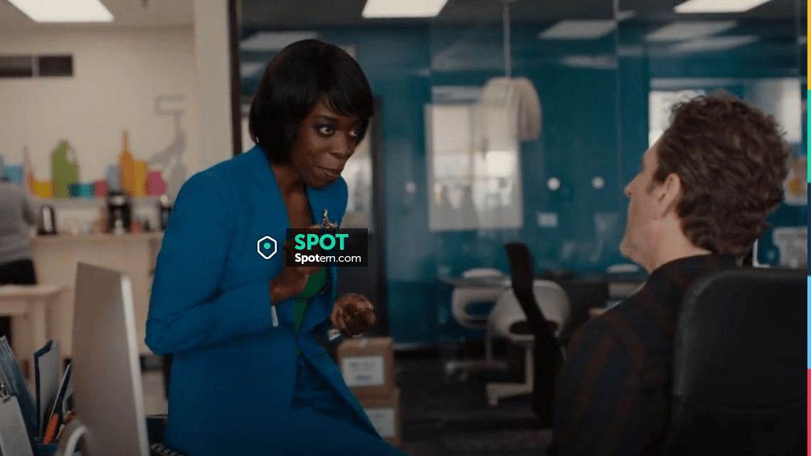 Zara Blue Collarless Blazer worn by Marla (Lisa Codrington) as seen in ...