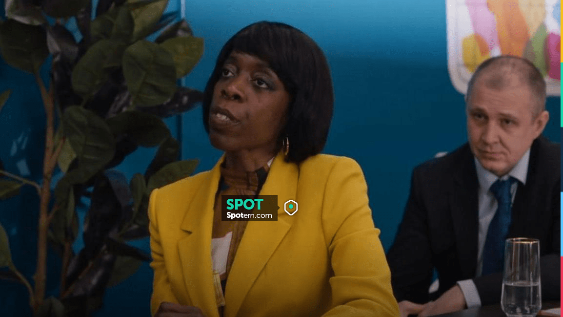 Zara Yellow Blazer worn by Marla (Lisa Codrington) as seen in Children ...
