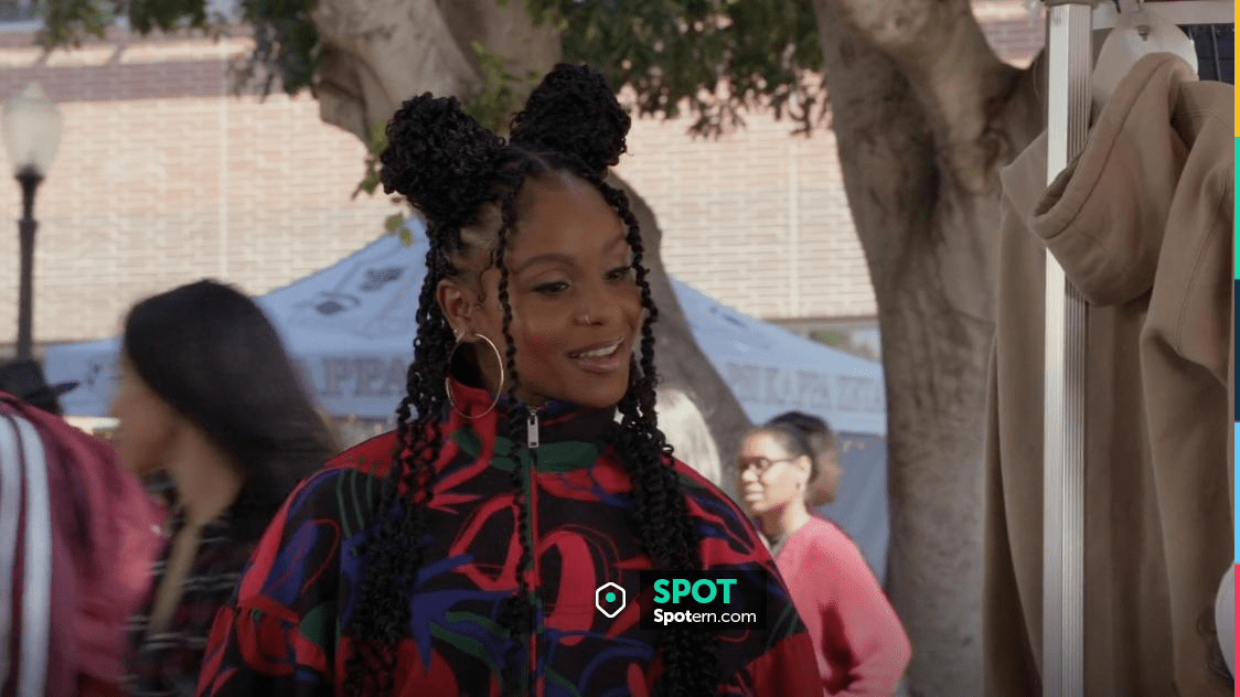 Patbo Rio Print Track Jacket worn by Simone Hicks (Geffri Maya ...