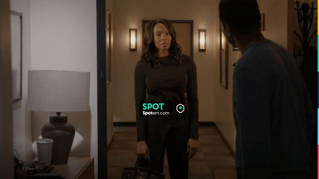 Rosetta Getty Asymmetric Wrap Effect Draped Cotton Jersey Top worn by Ce­line (Crystal Lee Brown ...