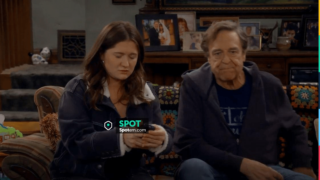 Free People Ariel Cozy Denim Bomber worn by Harris Conner-Healy (Emma ...