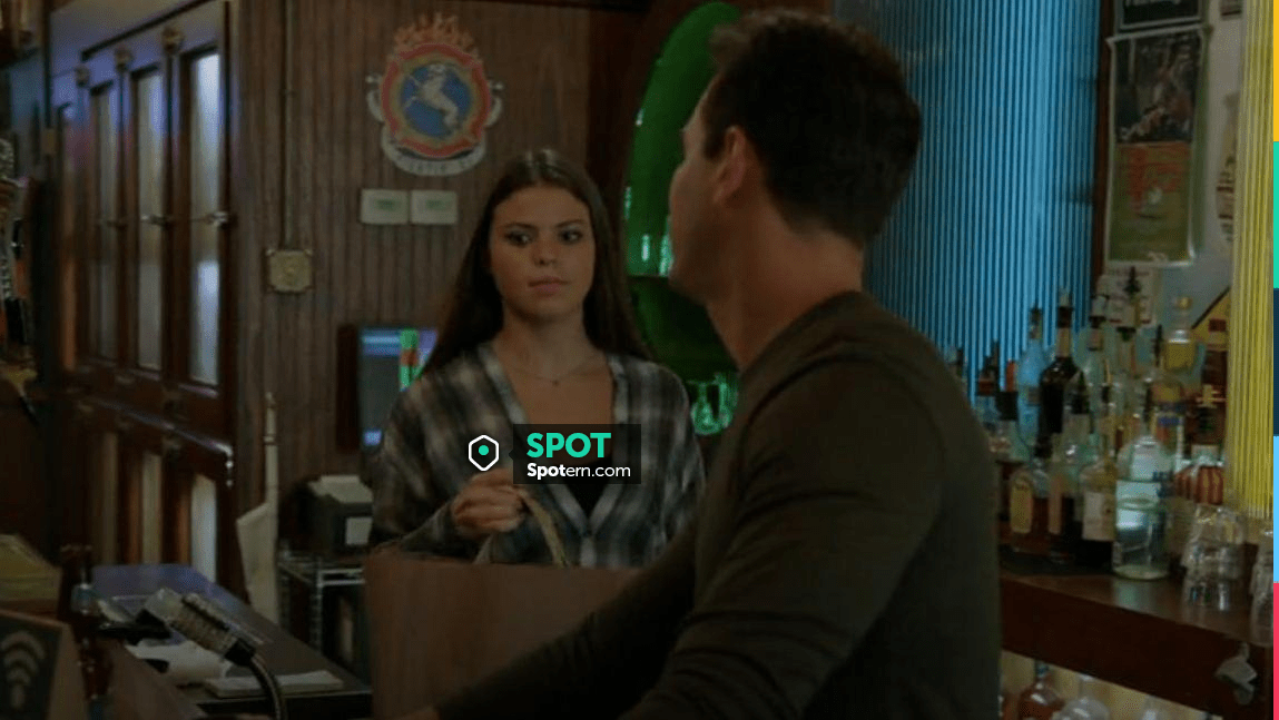 Vince Shadow Plaid Silk Blouse worn by Tracy Herrmann (Heidi Lee Grace ...