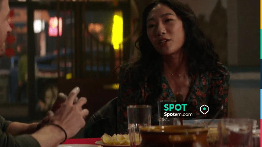 Sandro Mul­ti­col­ored Short Flo­ral Print Dress worn by Nicky Shen ...