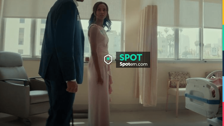 Eliza J Sleeveless Ruffle Waist Gown worn by Amy Wheeler (Zoe Saldana ...