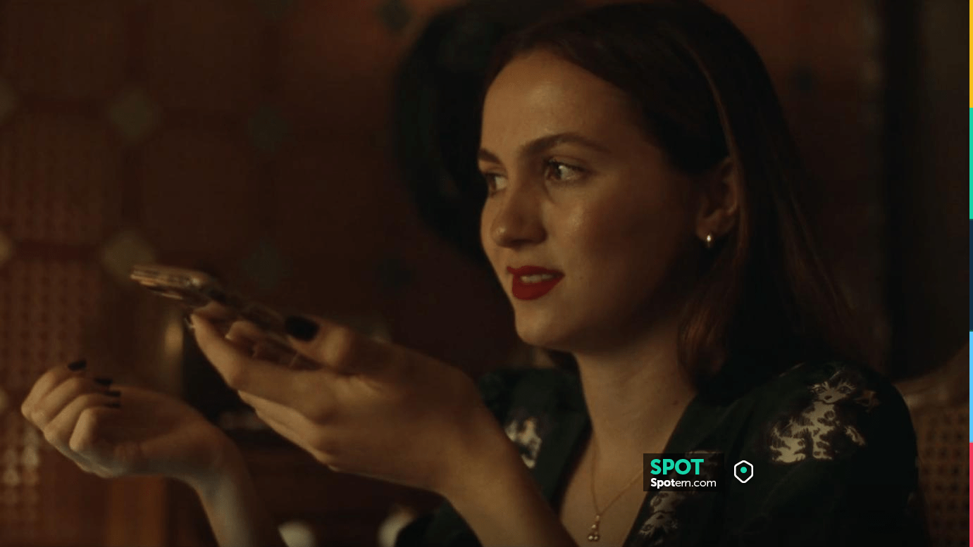 HVN Green Kitten Long Maria Dress worn by Lexi Howard (Maude Apatow) as ...