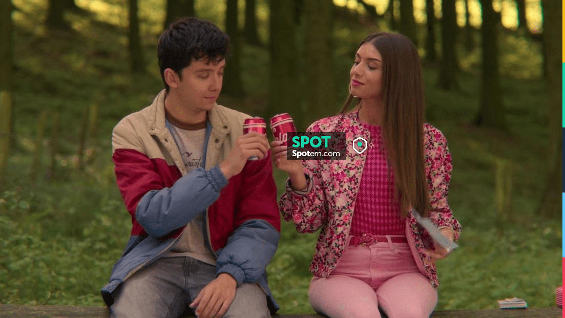 The flowery bomber worn by Ruby Matthews (Mimi Keene) in the series Sex Education (Season 2 ...