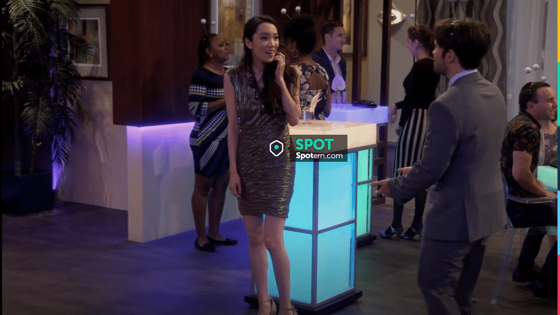 Maje Romea Dress worn by Wed­ding Guest (Faith Reed) as seen in iCarly ...