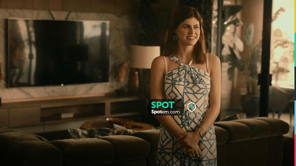 Vineyard Vines Bamboo Lattice Print Jumpsuit worn by Rachel Patton ...