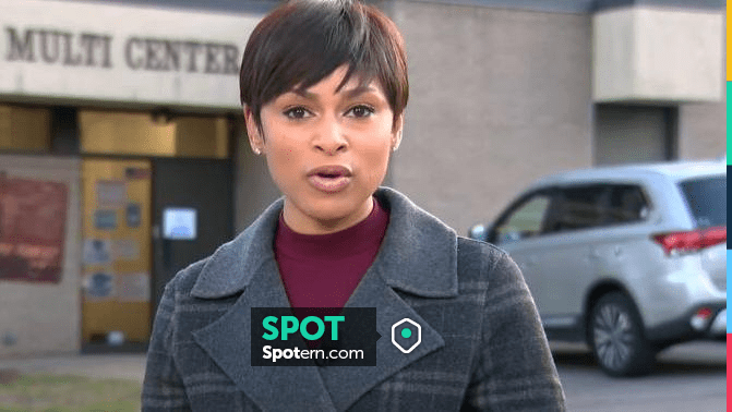 Diane von Furstenberg Gray Plaid Double Face Wool Wrap Coat worn by ...