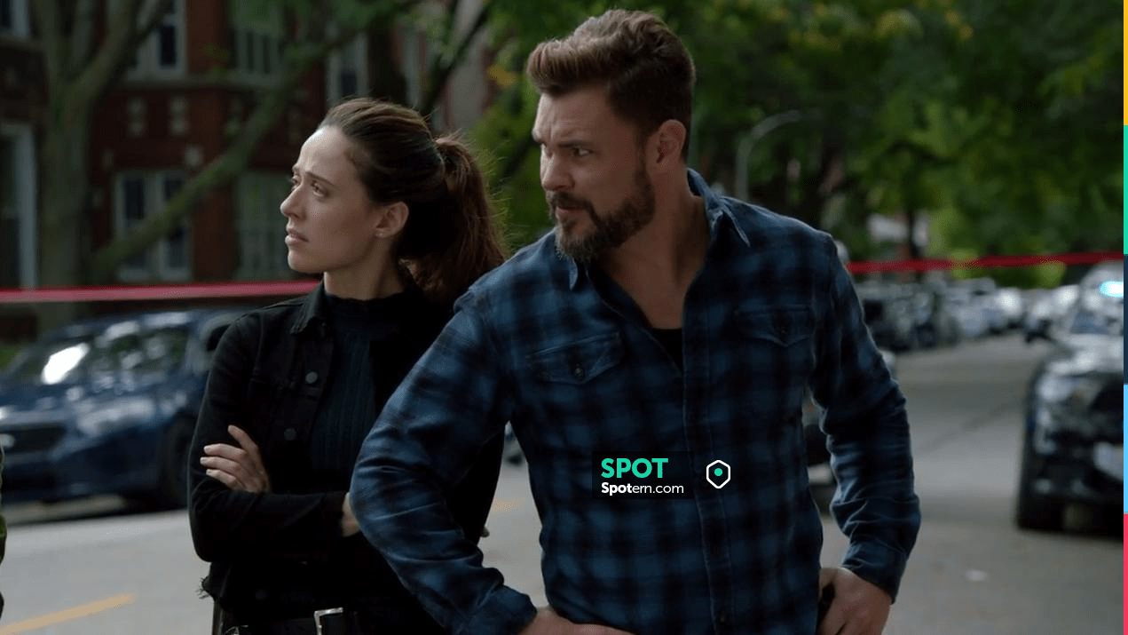 RRL Ralph Lauren Brushed Workshirt worn by Adam Ruzek (Patrick Flueger ...