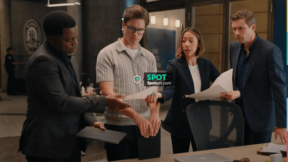 Reiss Code Stripe Regular Fit Quarter Zip Polo Shirt worn by Jesse ...