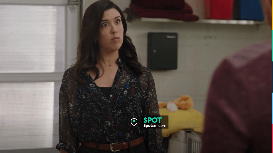 Joie Roselle Long Sleeve Silk Top worn by Shannon Ross (Nicole Power ...