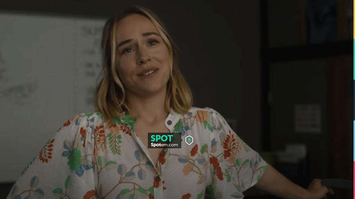 Anthropologie Printed shirt worn by Claire (Sarah Goldberg) as seen in ...