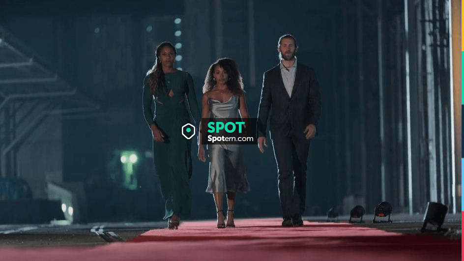 Tadashi Shoji Bol­lani Pin­tuck Cutout Gown worn by Kesi Neblett as ...