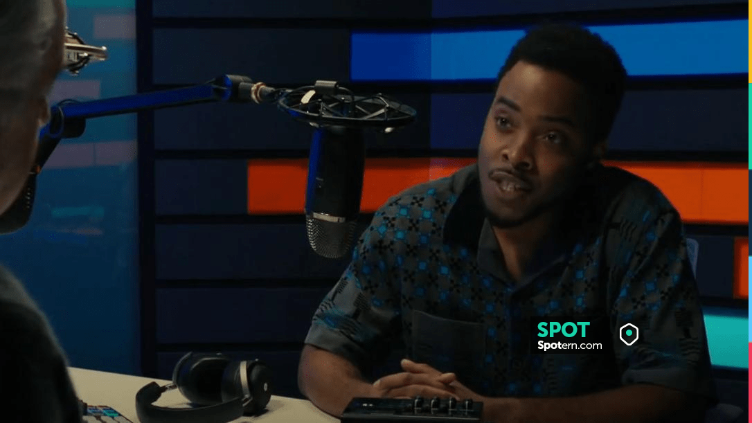 Sacai Camp-Collar Printed Cotton-Corduroy Shirt worn by Devin Roundtree ...