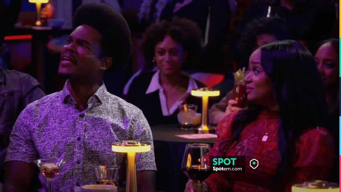Free People Hello There Top in Maroon Combo worn by Randi (Kyla Pratt ...