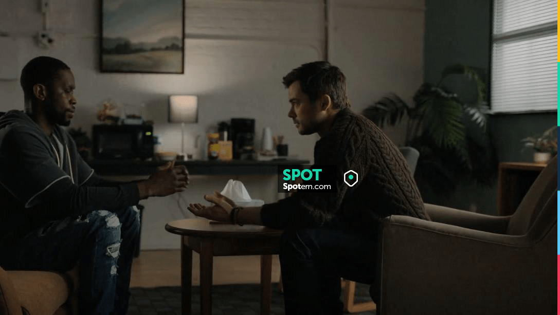 Aran Hand Knit Chevron Stitch Sweater worn by Zeke Landon (Matt Long ...