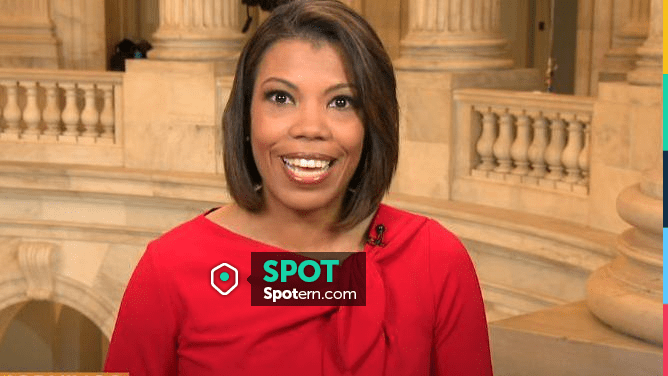 Calvin Klein Scuba-Crepe Bow-Neck Sheath Dress worn by Nikole Killion ...