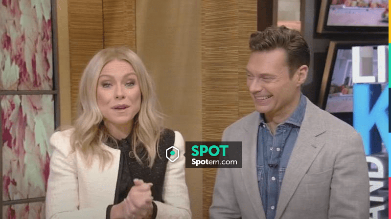 Saint Laurent Two-Tone Tweed Jacket worn by Kelly Ripa as seen in LIVE ...