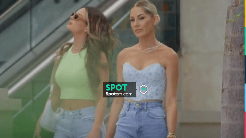 Zara Floral Corset Crop Top worn by Lexie Salameh as seen in Siesta Key ...