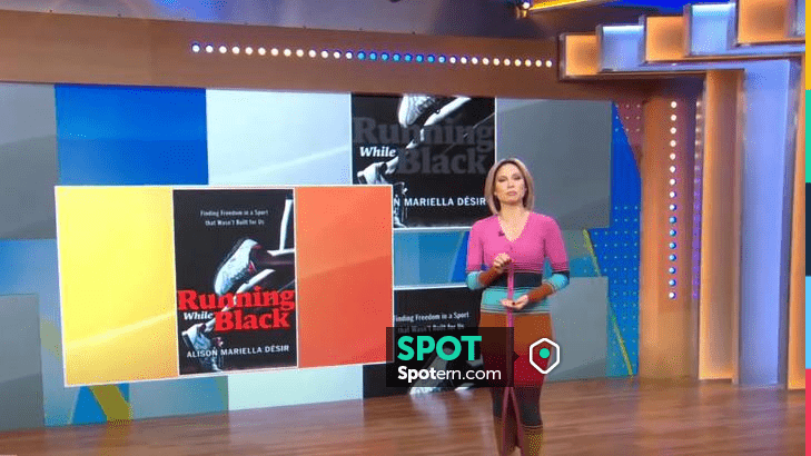 Staud Shoko Sweater In Mosaic Stripe worn by Amy Robach as seen in Good ...