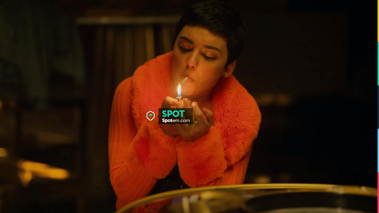 Collusion Fur Trim Cardi­gan worn by Ari Blanco (Carla Díaz) as seen in ...