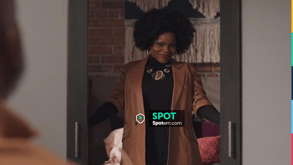 Cinq à Sept Heidi Leather Short Sleeve Blazer worn by Amara Patterson ...