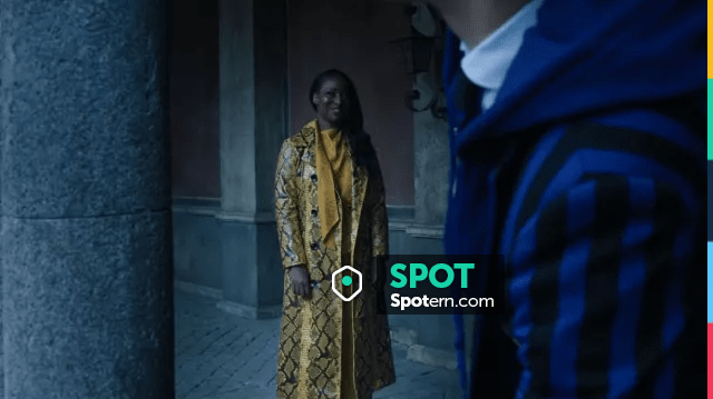 Stand Studio Snake Print Double Breasted Coat worn by Gabrielle (Gracy ...