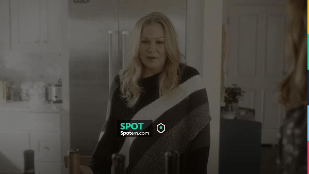 Ferand Knitted Poncho Top With Stripe Patterns And Fringed Sides worn ...