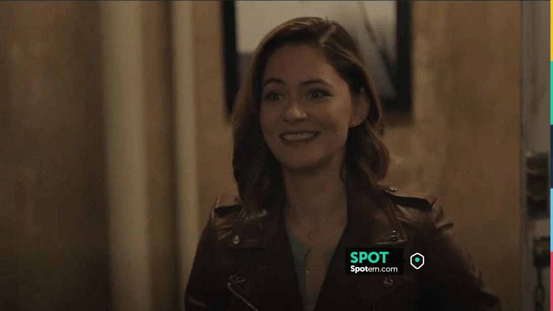 AllSaints Balfern Biker Jacket worn by Dr. Elizabeth Wilder(Sandra Mae ...