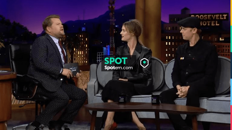 Leather Blazer Jacket worn by Mackenzie Davis as seen in The Late Late ...