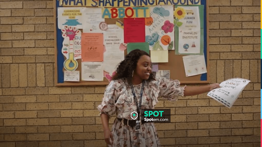 Magali Pascal Manon Floral Puff-Sleeved Midi Dress worn by Janine Teagues (Quinta Brunson) as ...