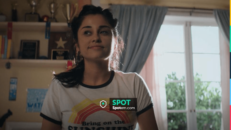 Forever 21 Bring On The Sunshine Ringer Tee worn by Yolanda Montez ...