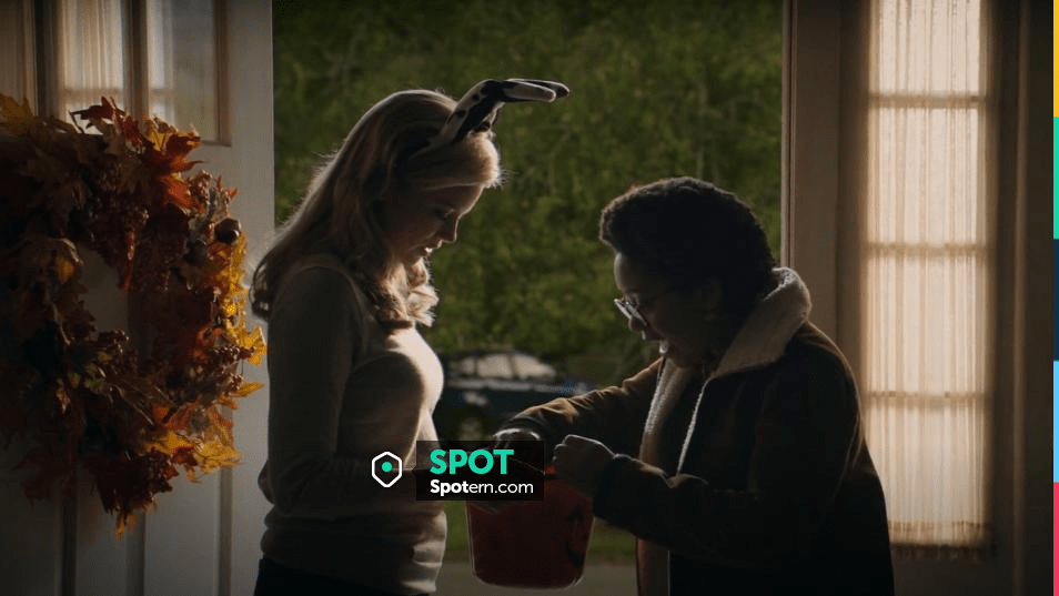 J. Crew Tippi Liberty Print Collar Sweater worn by Barbara Whitmore ...