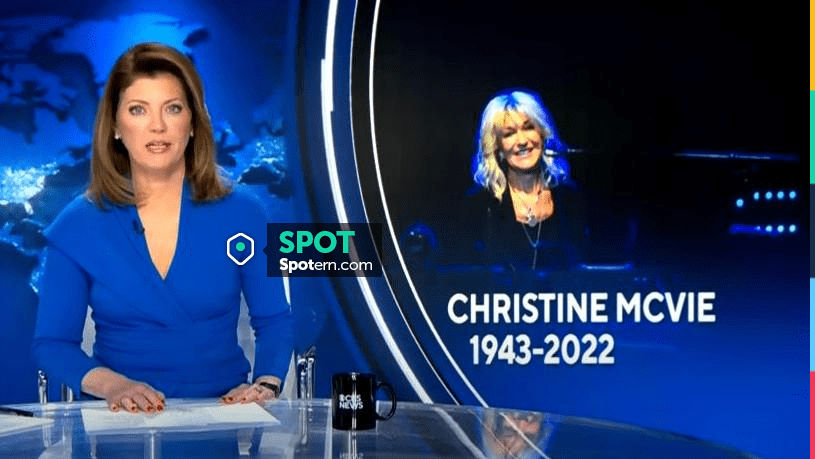 The Fold Adelaide Top in Cerulean Blue worn by Norah O'Donnell as seen ...
