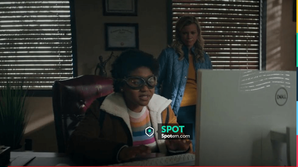 Aqua Cashmere Rainbow-Stripe Cashmere Sweater worn by Beth Chapel ...