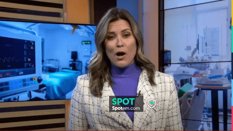 Iro Belted Frayed Checked Tweed Jacket worn by Erin McLaughlin as seen ...