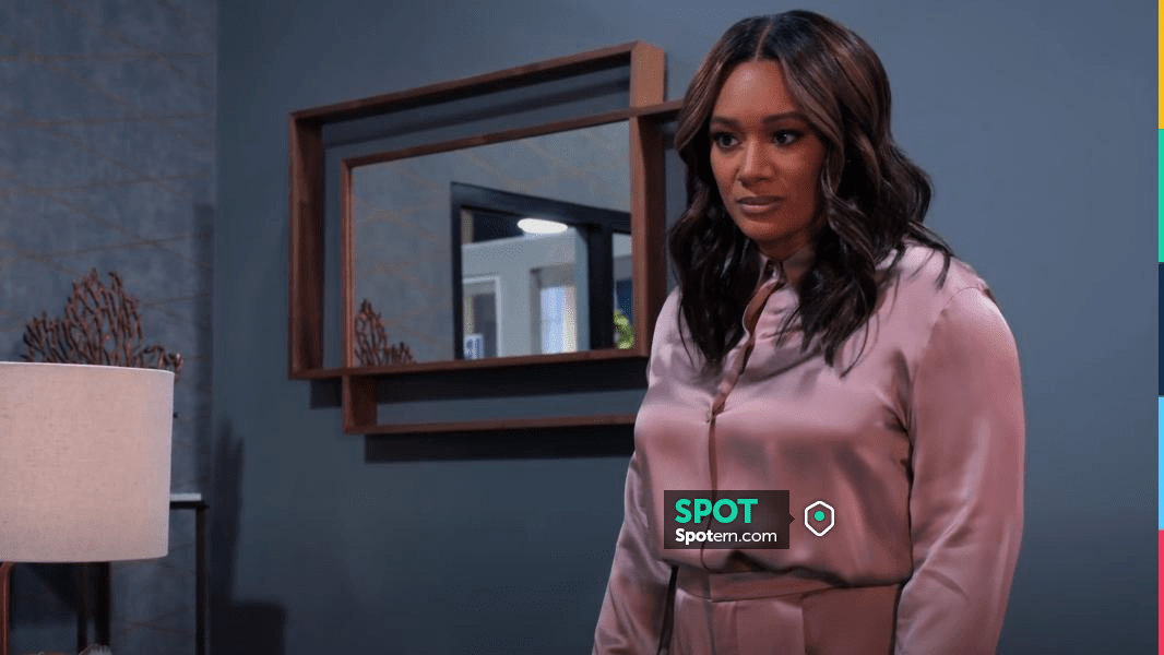 Vince Shaped Collar Silk Blouse worn by Fatima (Crystal Renee Hayslett ...