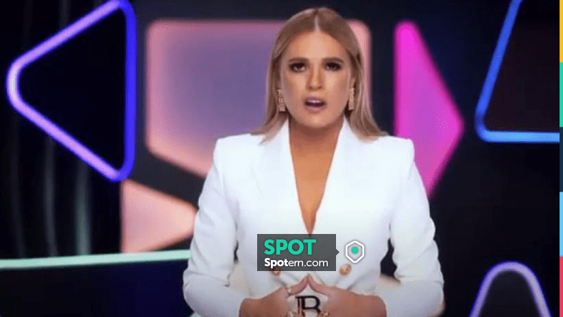 Balmain Belt­ed Wool Blaz­er Minidress worn by Sonia Kruger as seen in ...