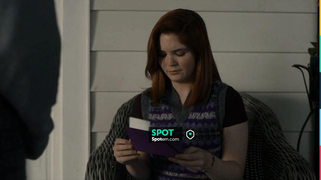 Acne Studios Korina Fair Isle Sweater worn by Rebecca McNider (Olive Elise Abercrombie) as seen ...