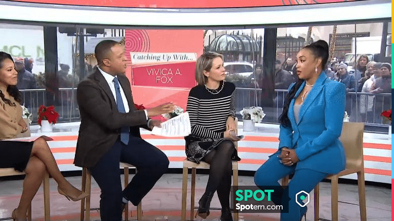 Alex Perry Reed Pintuck Straight-Leg Pants worn by Vivica A. Fox as ...