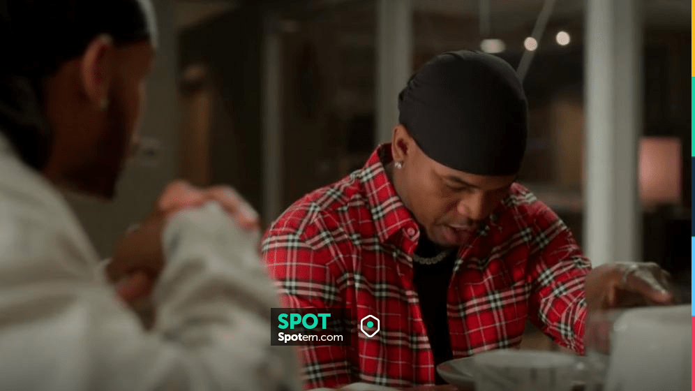 Burberry Stretch Poplin Check Lo­go Shirt worn by Sage Odom (Ne-Yo) as ...