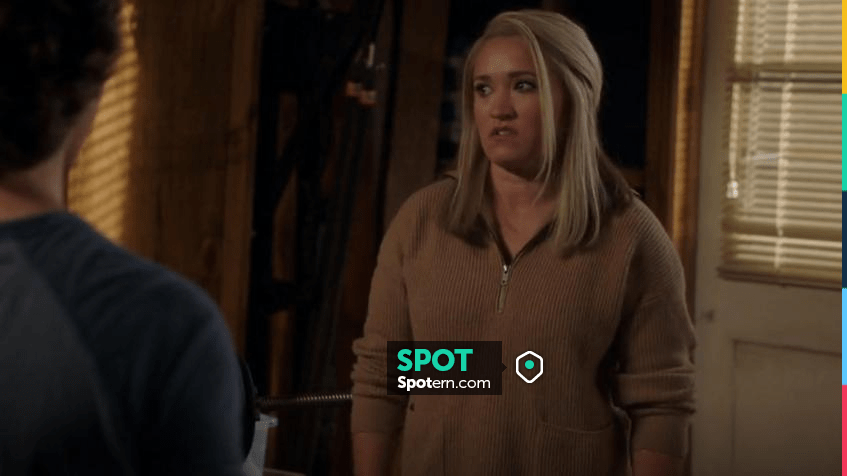 Madewell Heather Sad­dle Pullover worn by Mandy (Emily Osment) as seen ...