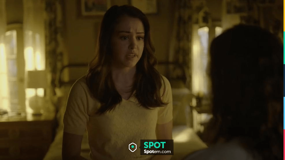 Zara Knit Pointelle Polo Shirt worn by Josie Saltzman (Kaylee Bryant ...