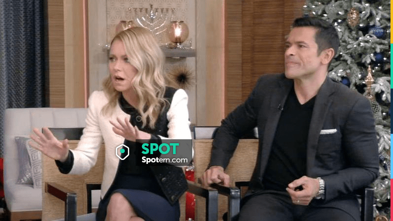 Saint Laurent Two-Tone Tweed Jacket worn by Kelly Ripa as seen in LIVE ...