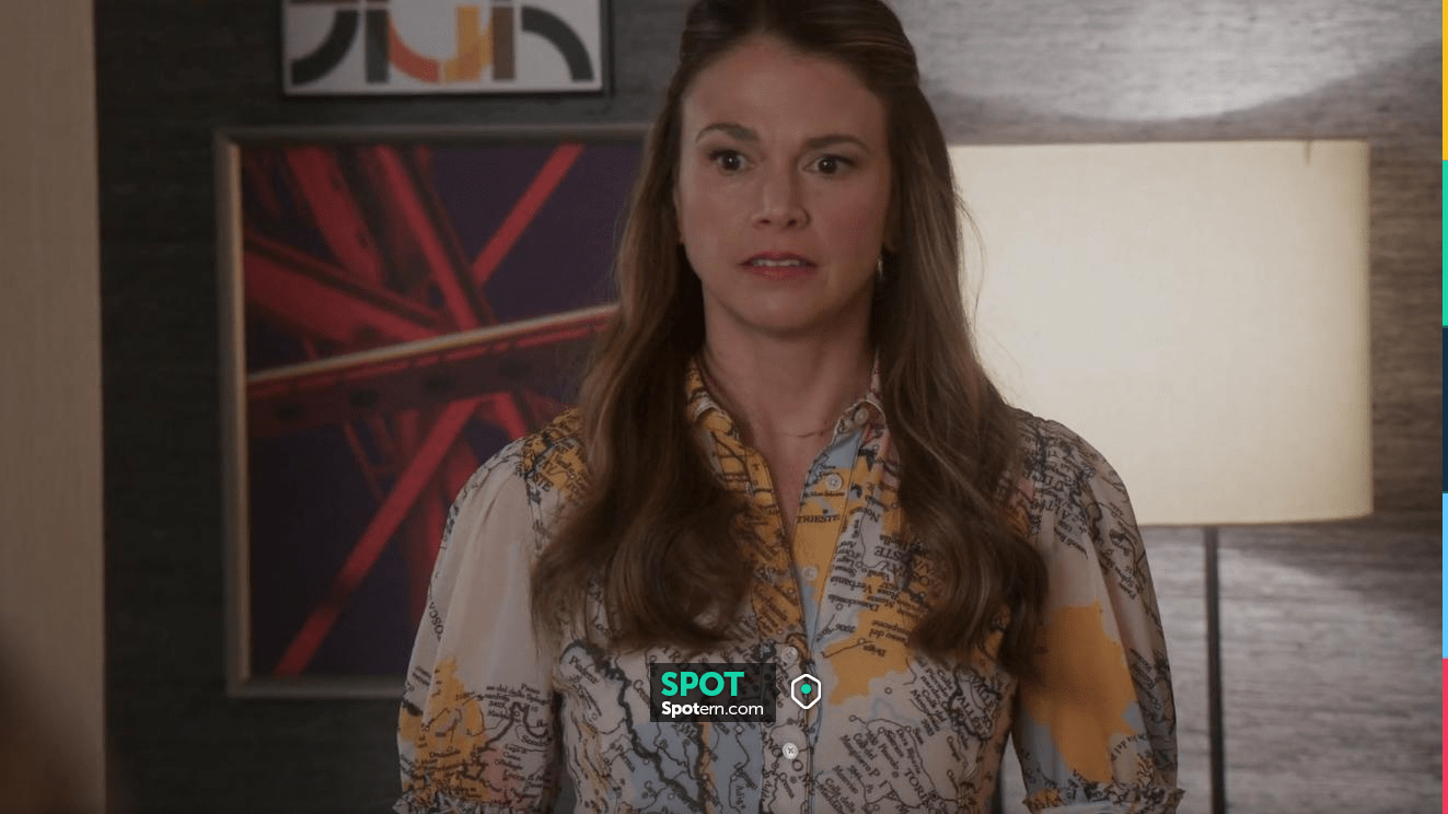 Derek Lam 10 Crosby Map Button Down Midi Dress worn by Liza Miller ...